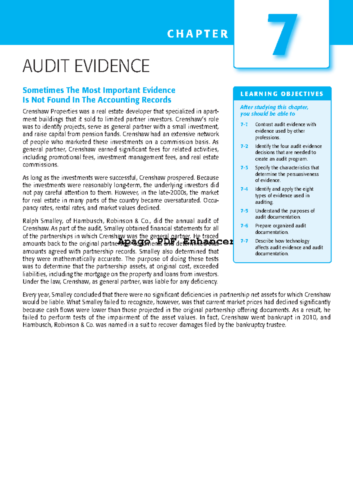 Chapter 6 14th - Apago PDF Enhancer AUDIT EVIDENCE C H A P T E R 7 ...