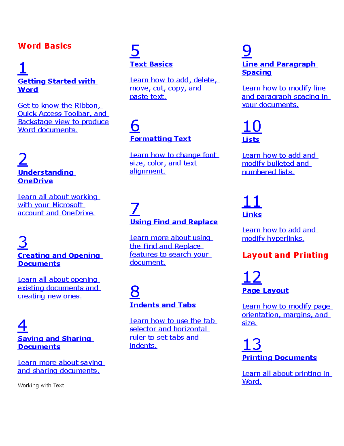 MSoffice Basics - for training and development - Word Basics 1 Getting ...