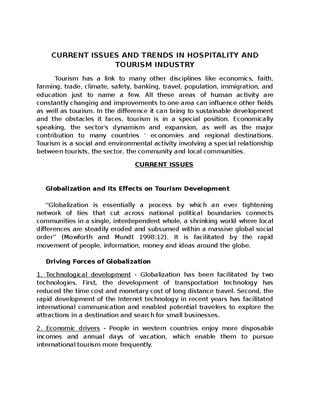 622522752 - assignment - CURRENT ISSUES AND TRENDS IN HOSPITALITY AND ...