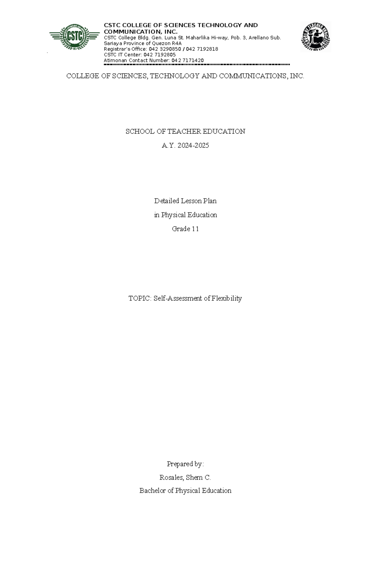 Flexibility-SHEM - module - j COMMUNICATION, INC. CSTC College Bldg. Gen. Luna St. Maharlika Hi ...