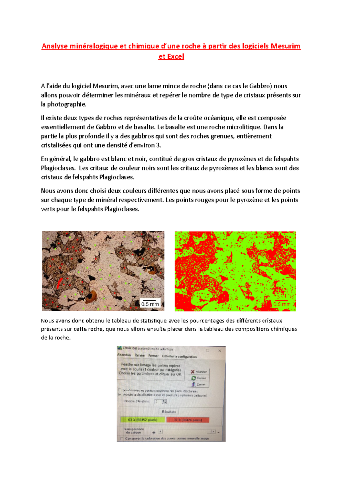 Grabbro tp 2 - Analyse minéralogique et chimique d’une roche à partir ...
