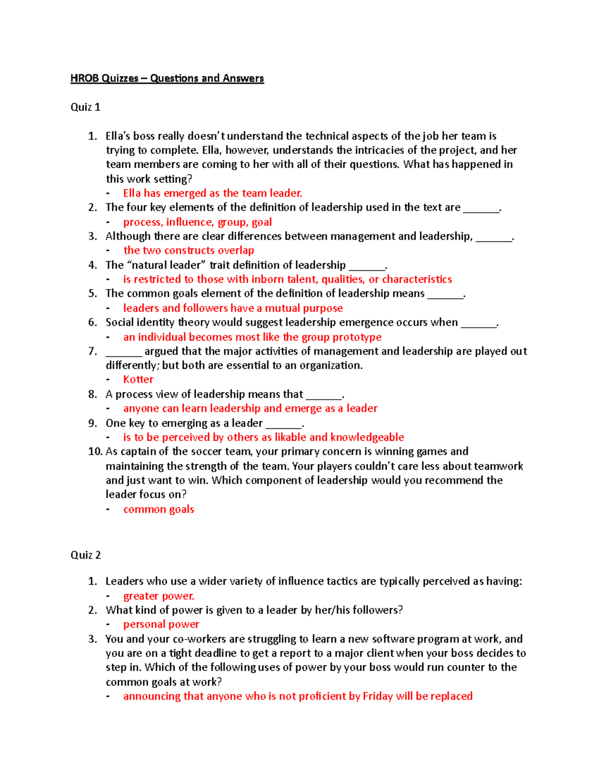 Leadership Quizzes Questions-AND-Answers - HROB Quizzes – Questions and ...