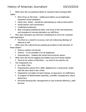 Journalism 3000 Notes, Part 2 of Fall 2022 Semester. - Oct. 11 ...