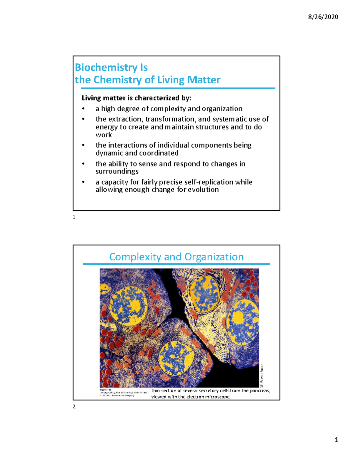 ch 1 ppt notes slides - Biochemistry Is the Chemistry of Living Matter ...