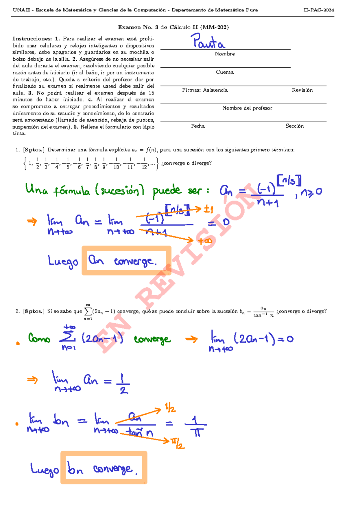 Ex3-R-2P-2024 pauta rev - REVISIÓN UNAH - Escuela de Matem ́atica y Ciencias de la Computaci ́on ...