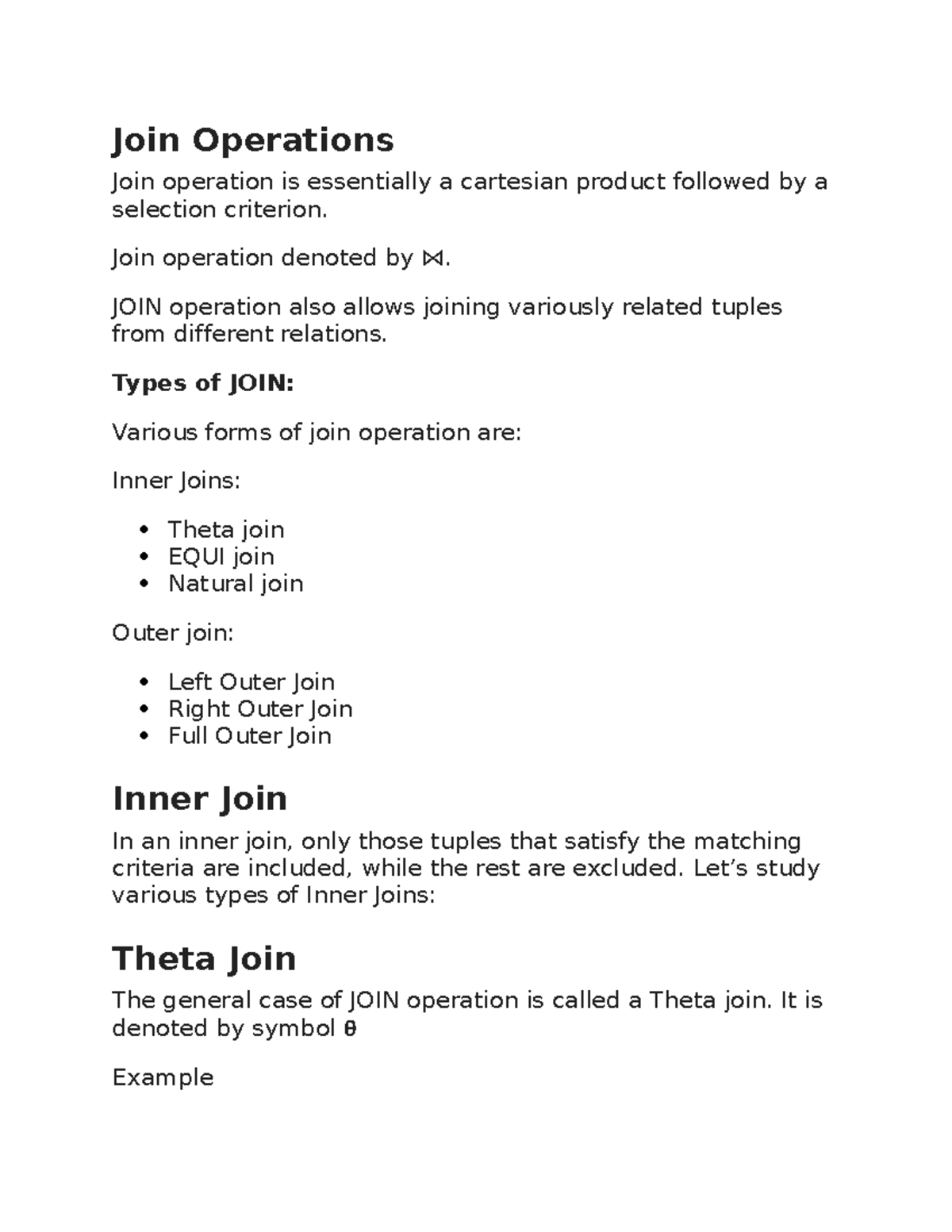 Join Operations - Relation mapping - Join Operations Join operation is ...