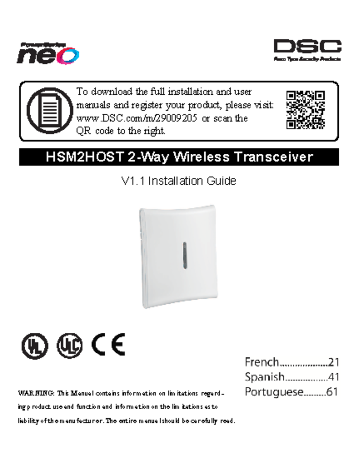 HOST DE RF NEO HSM2HOST V1-1 EN-FR-ES-PT R002 - To download the full ...