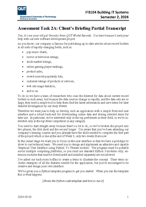 Assessment Task 1-Briefing 2-Transcript - Semester 2, 2022 Assessment ...