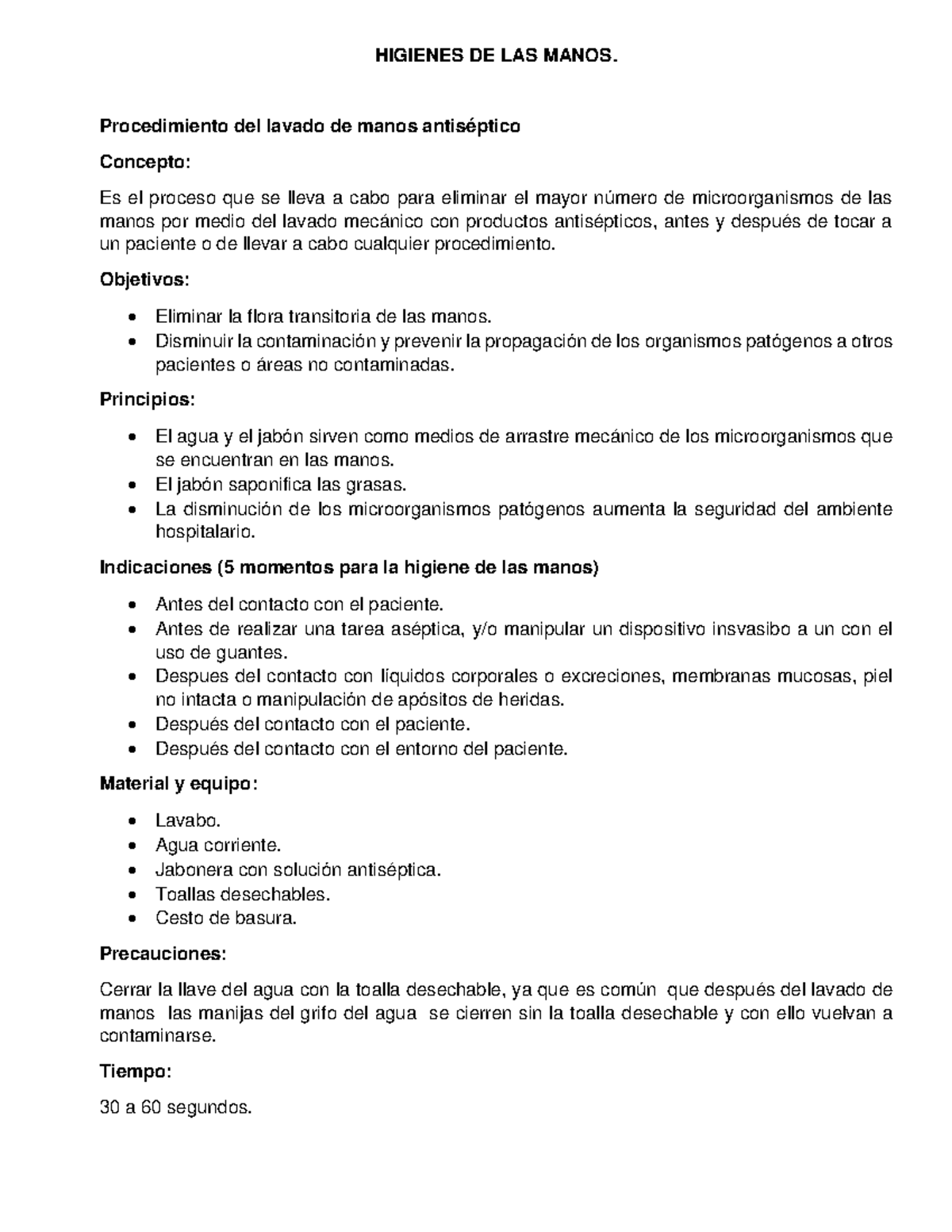 Higienes DE LAS Manos - HIGIENES DE LAS MANOS. Procedimiento del lavado ...