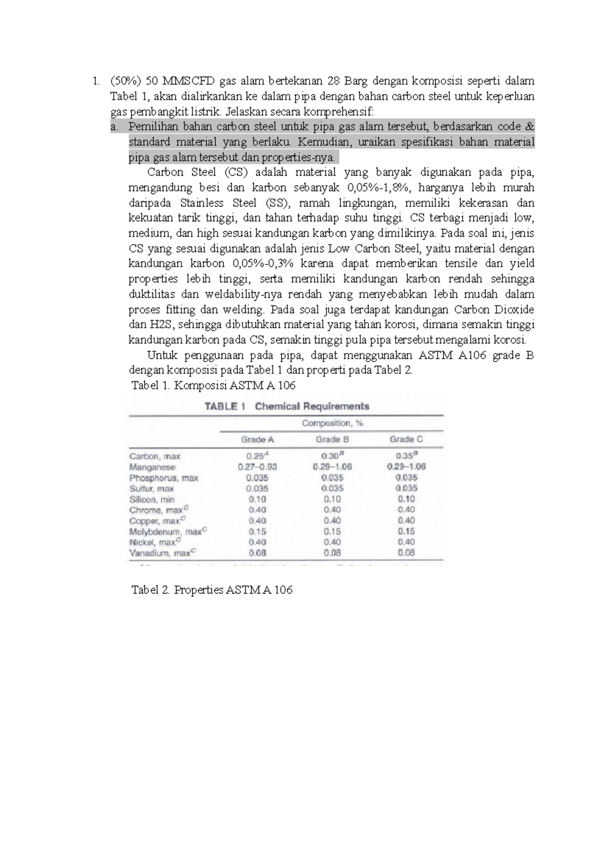 Bahan Konstruksi - Stainless Steel, Carbon Steel - (50%) 50 MMSCFD gas ...