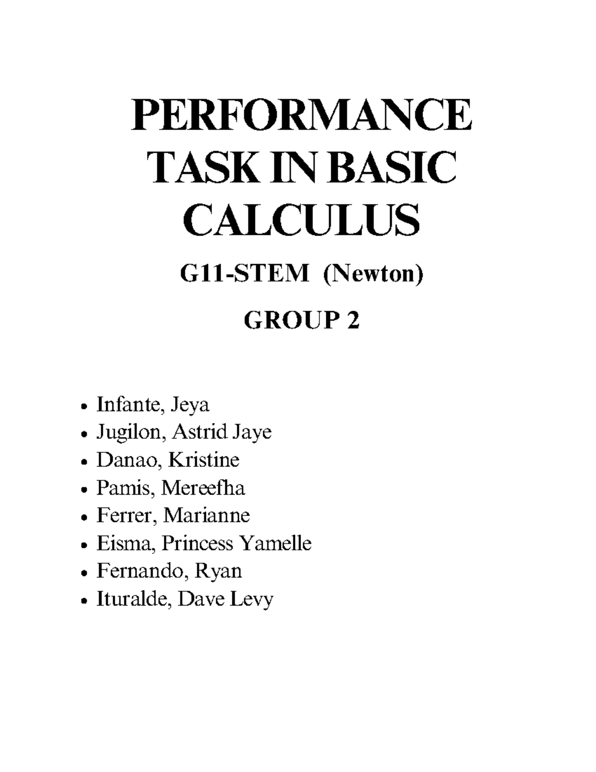 Basiccalarticle 4 - yup - PERFORMANCE TASK IN BASIC CALCULUS G11-STEM ...