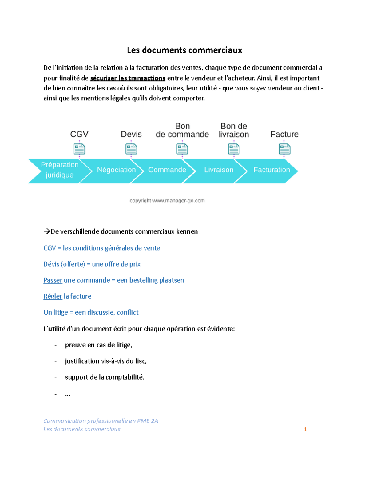 2PMEA Les documents commerciaux - Les documents commerciaux De de la relation à la facturation ...