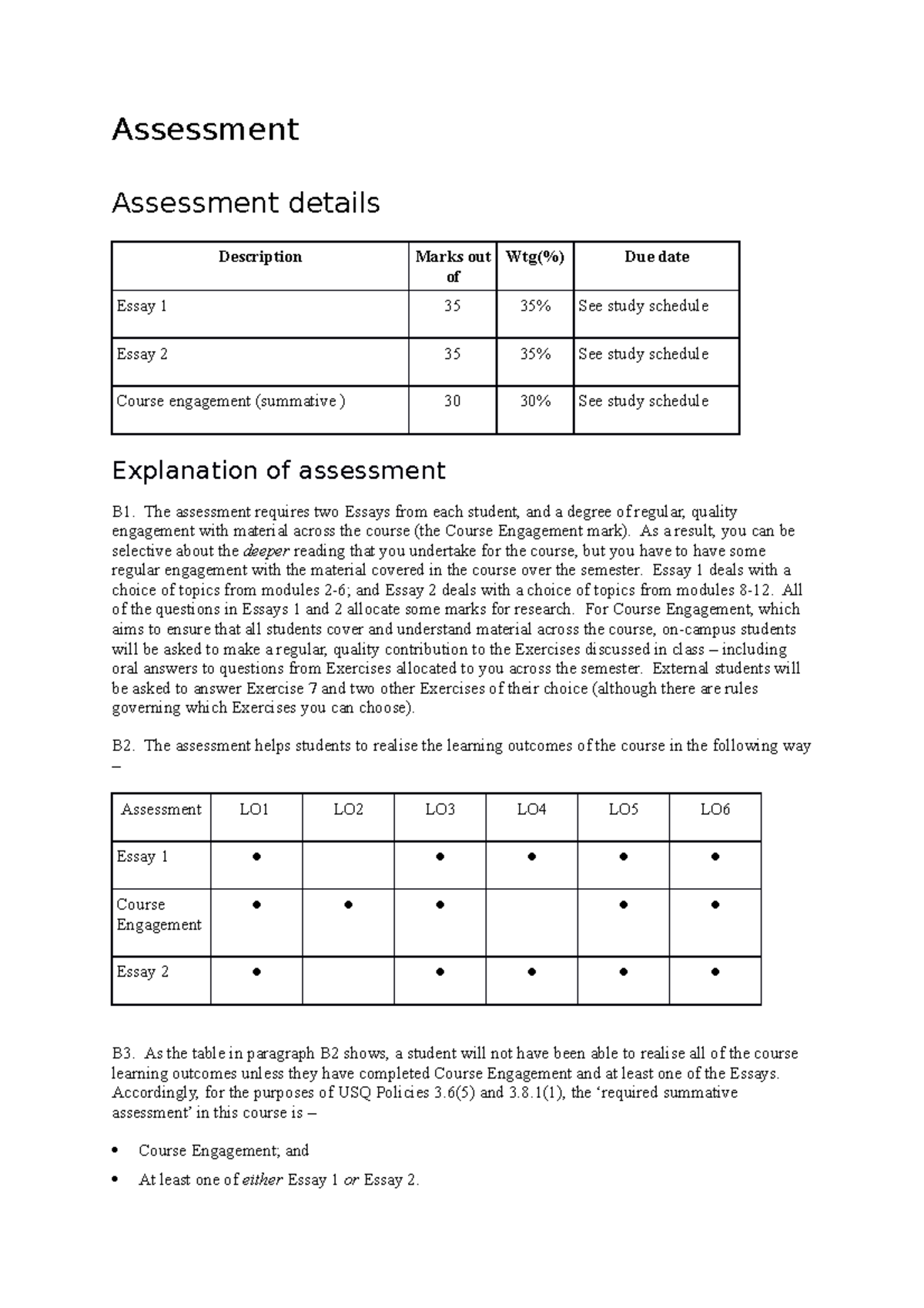 Assessment information 2020 - Assessment Assessment details Description ...