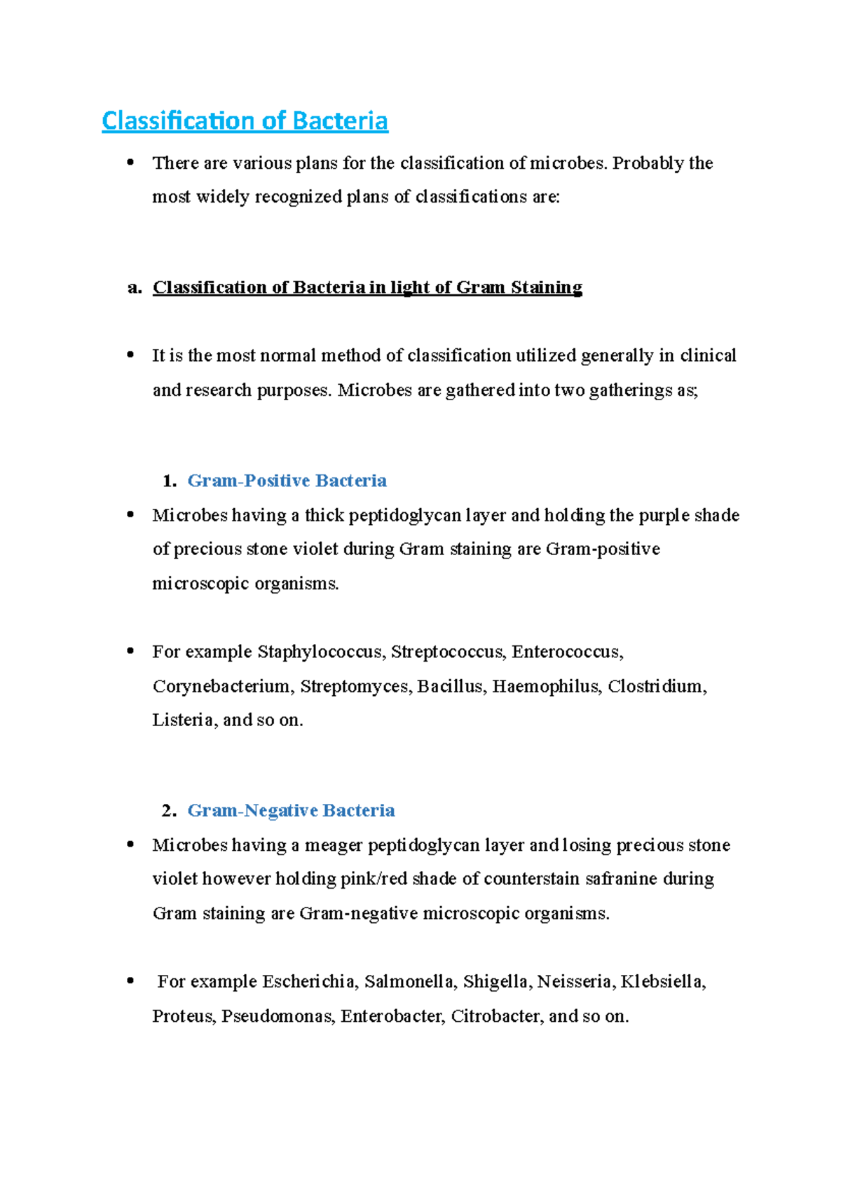 Classification of Bacteria - Probably the most widely recognized plans ...