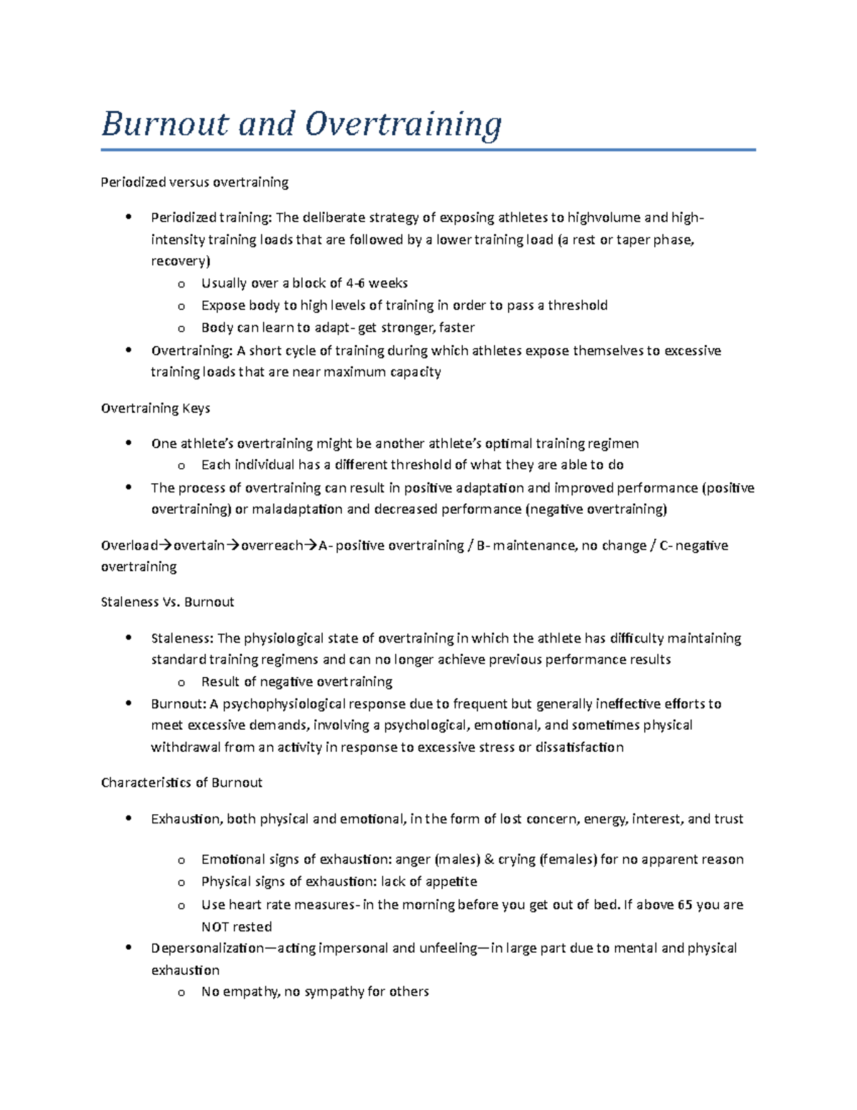 Topic 9- Burnout and Overtraining - Burnout and Overtraining Periodized ...