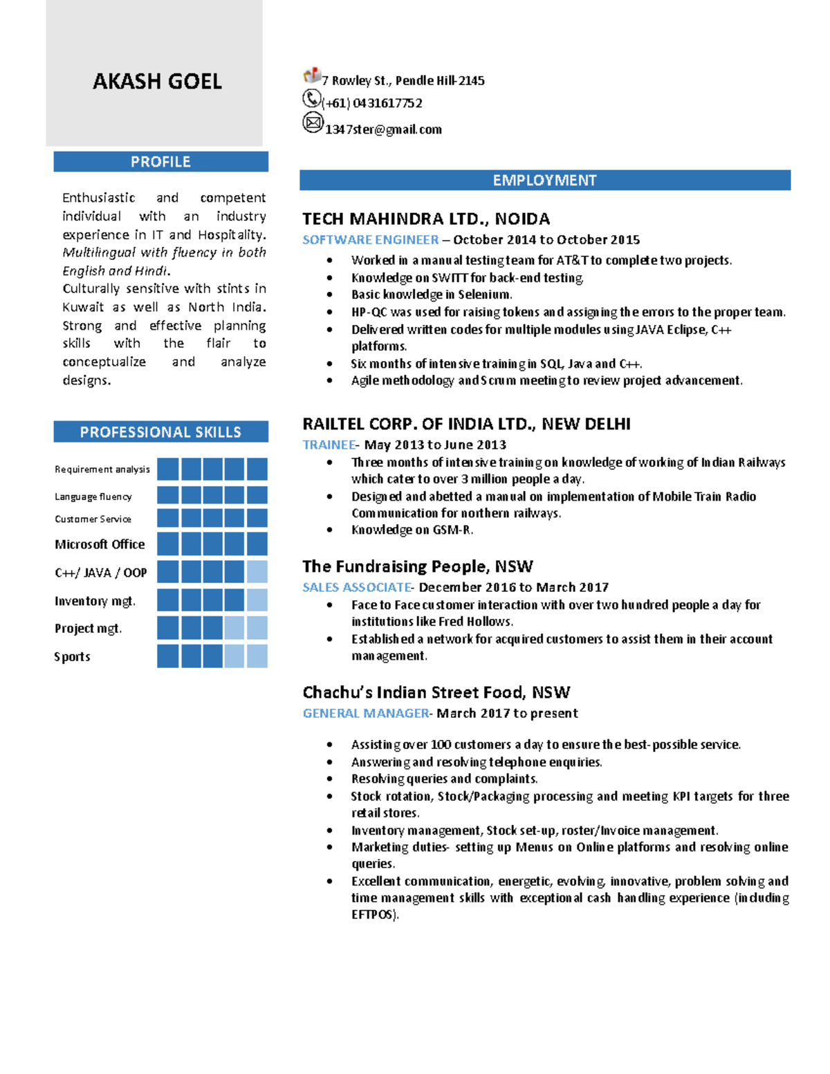 Akash Goel Resume - practice doc for market business research - AKASH ...