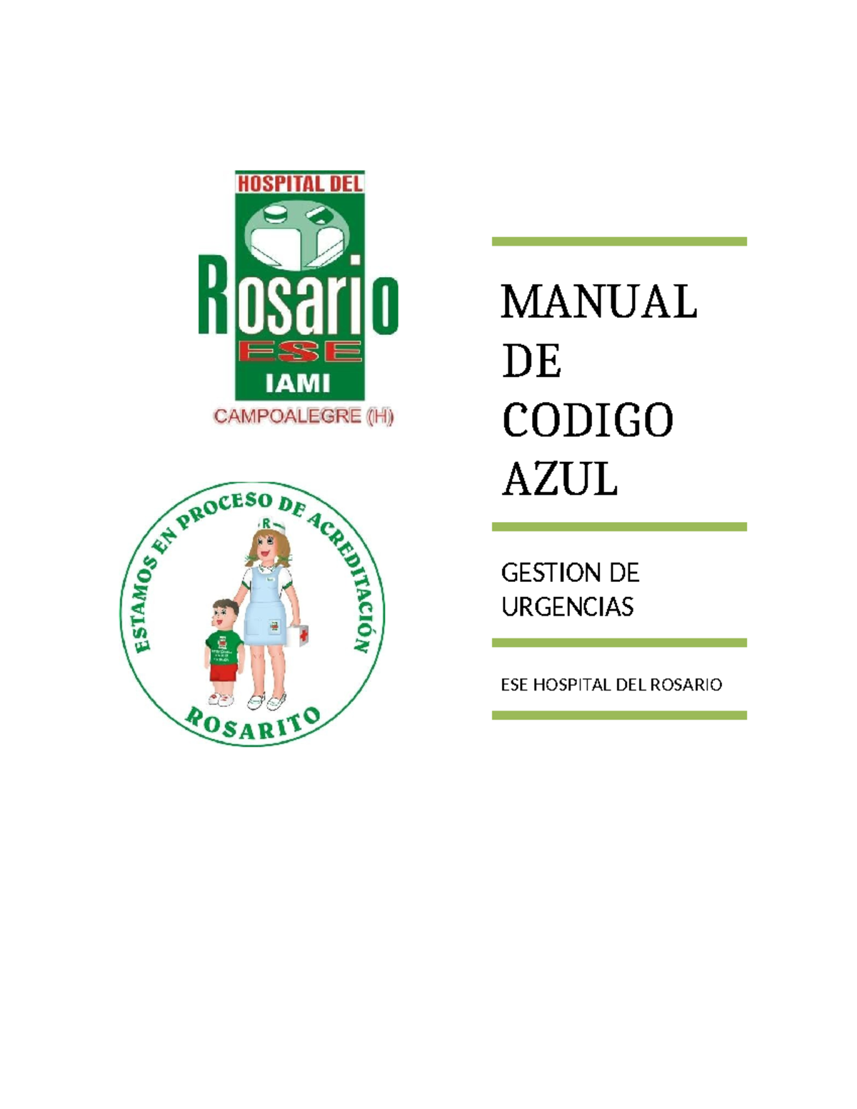 GUR-MN-03Codigo azul-2019 - MANUAL DE CODIGO AZUL GESTION DE URGENCIAS ...