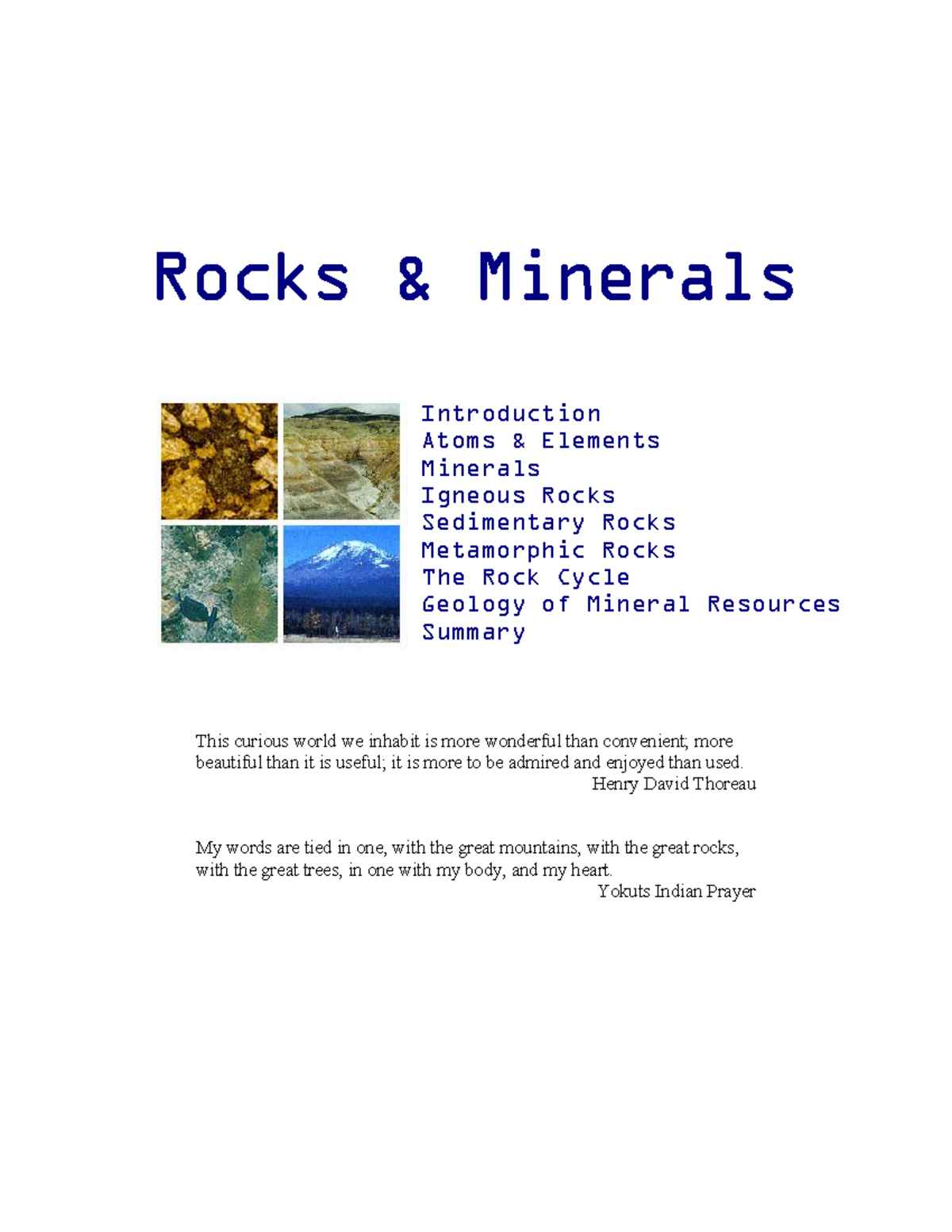 03 - Earth Science - Rocks & Minerals Introduction Atoms & Elements ...