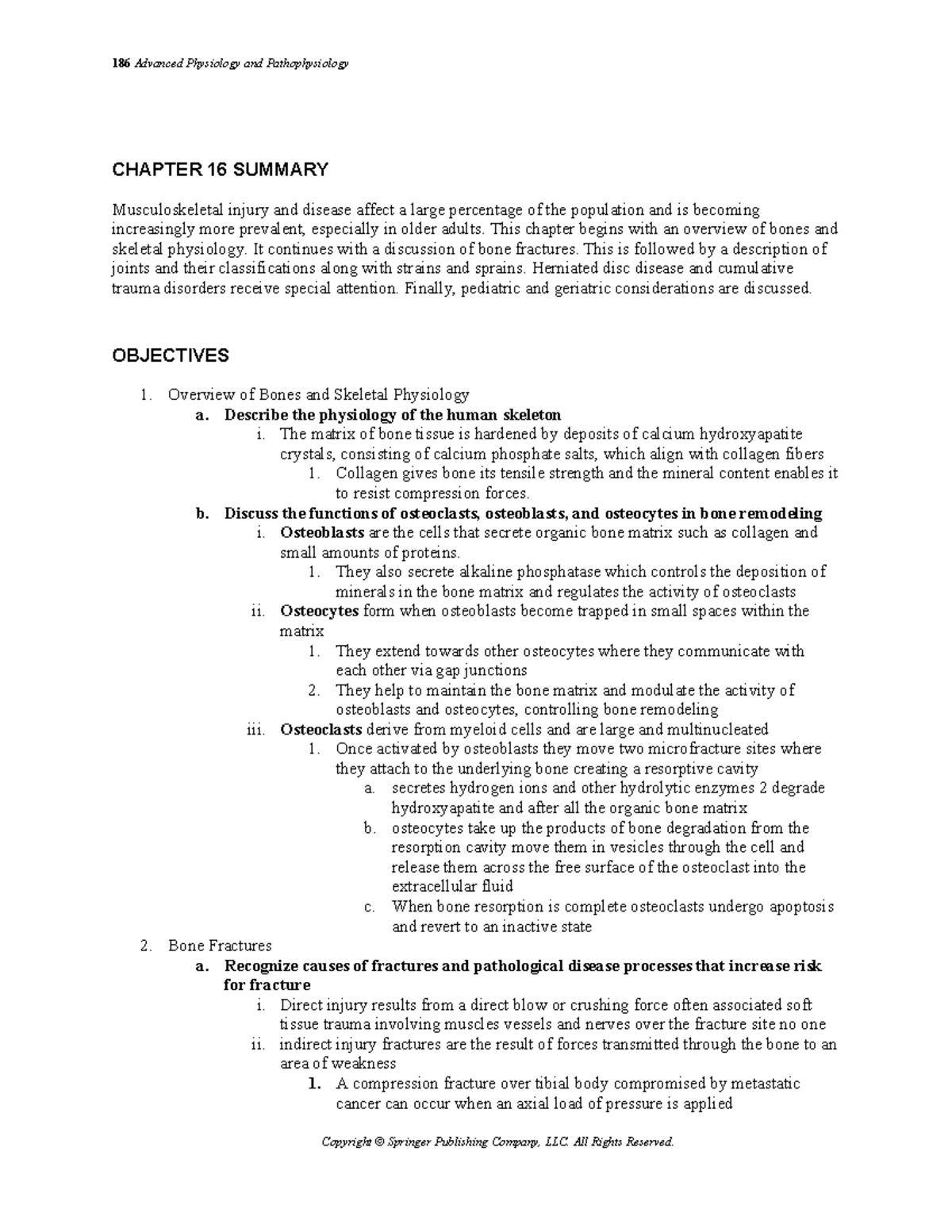 Chapter 16 Study Guide - 186 Advanced Physiology and Pathophysiology ...