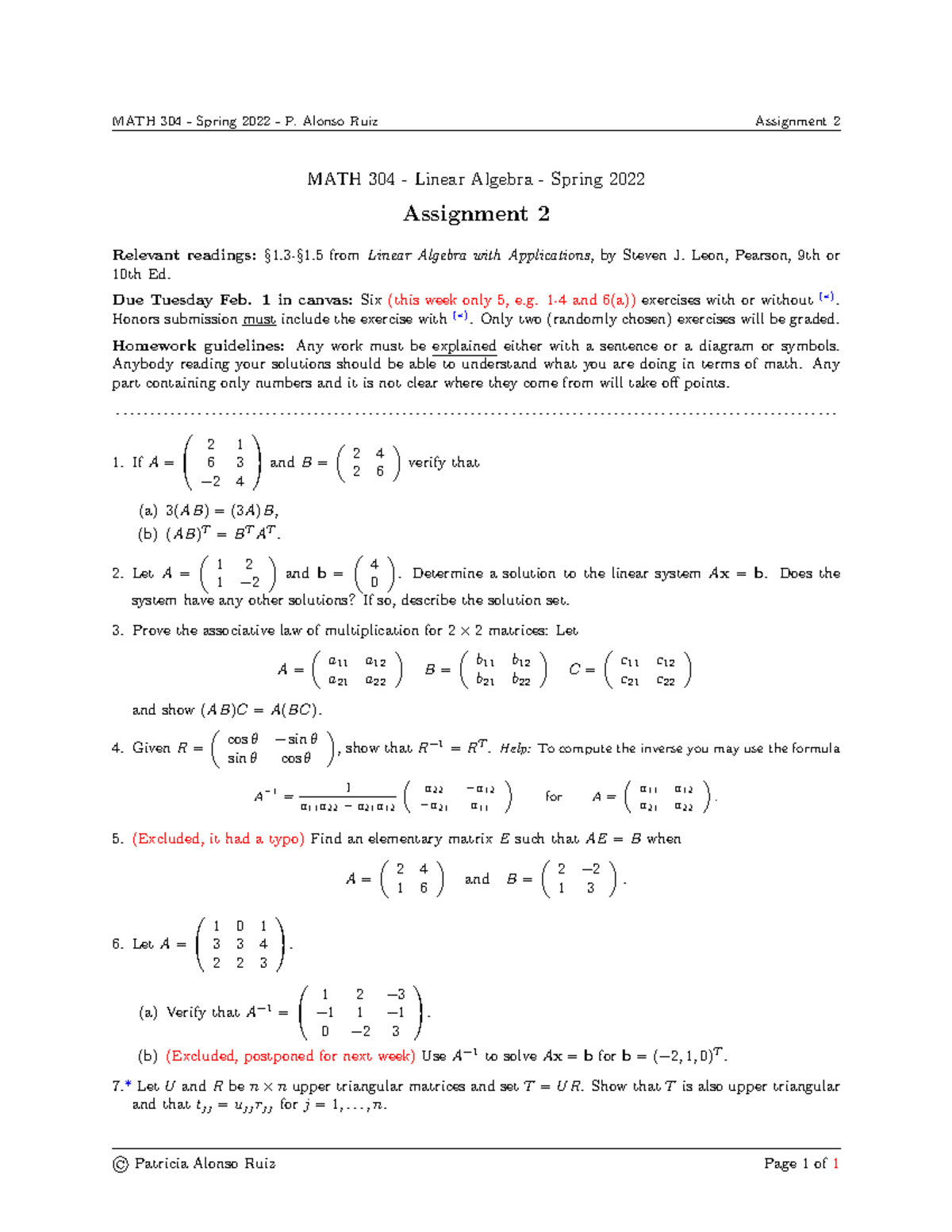 MATH304 HW02 S22 - hws - MATH 304 - Spring 2022 - P. Alonso Ruiz Assignment 2 MATH 304 - Linear ...