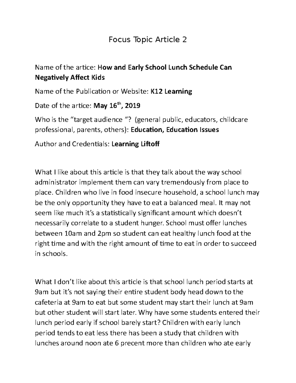 Focus Topic Article 2 - Will be helpful and useful - Focus Topic ...