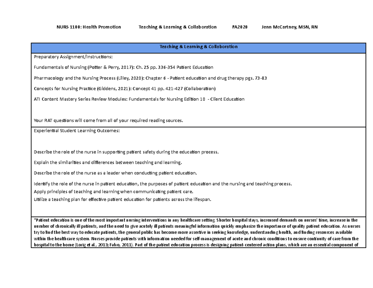 Teaching and Learning and Collaboration - Teaching & Learning ...