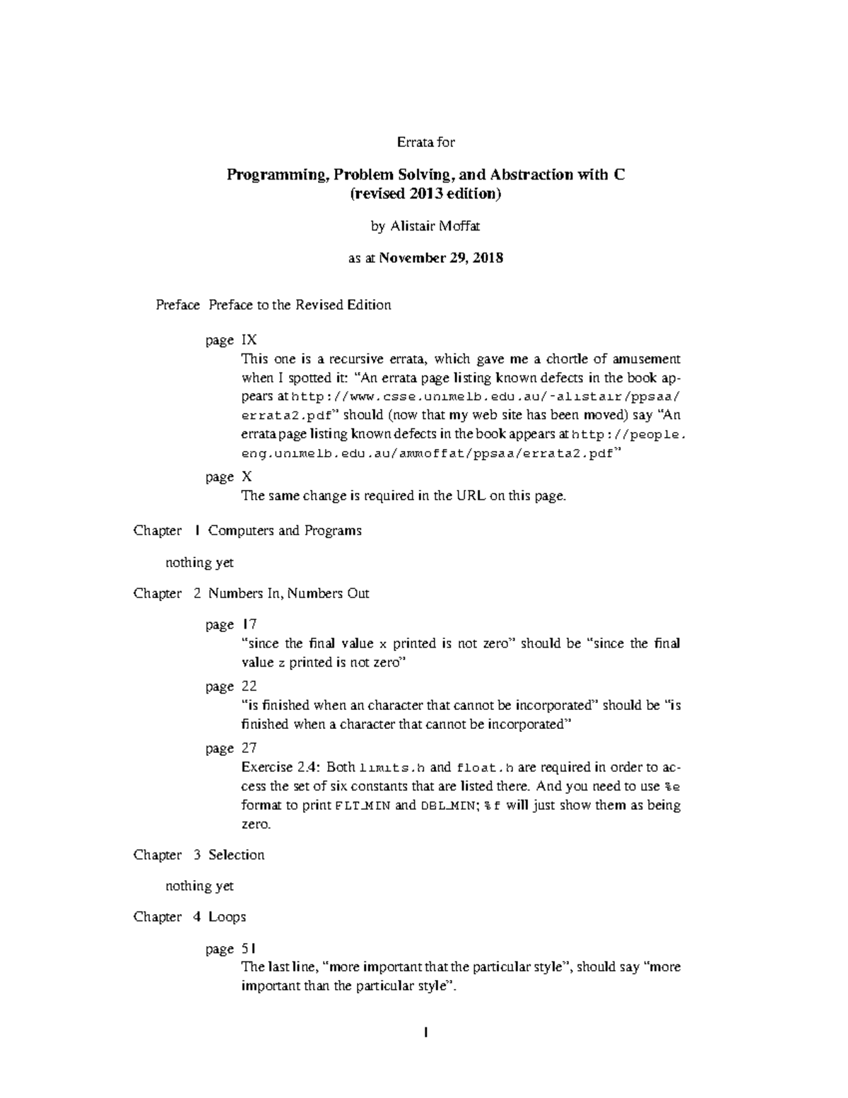 Errata 2 - Errata for Programming, Problem Solving, and Abstraction with C (revised 2013 edition ...