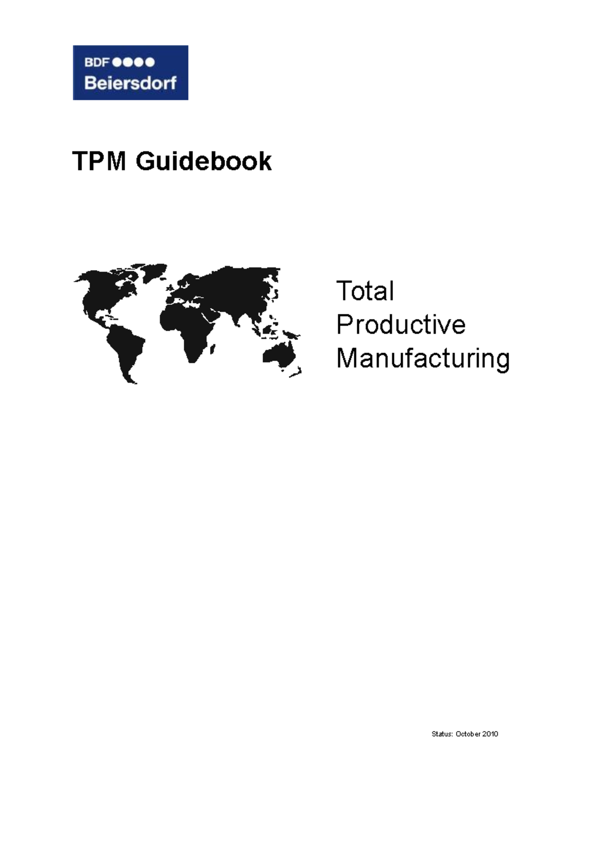 TPM Guidebook Word PDF - Guía de lean 6 sigma - TPM Guidebook Status ...