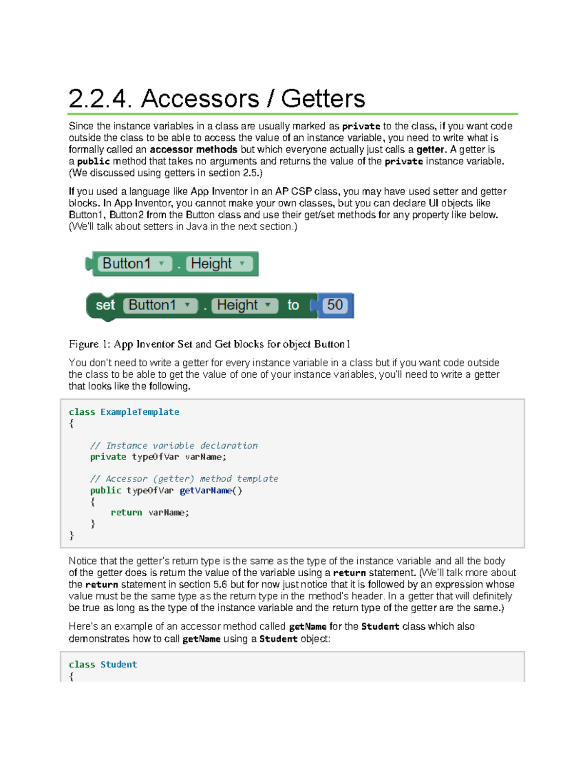 2.2.4 - Lesson Notes - ...................... - 2.2. Accessors ...