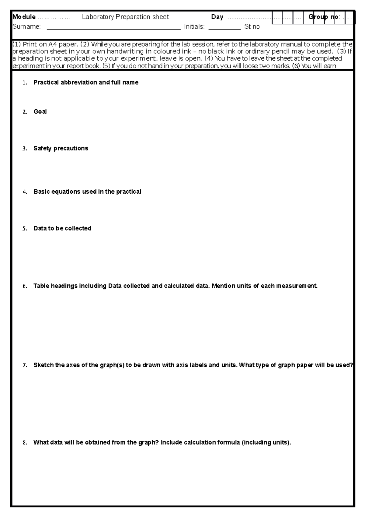 All Modules Lab Preparation Sheet 2018 - Module ...