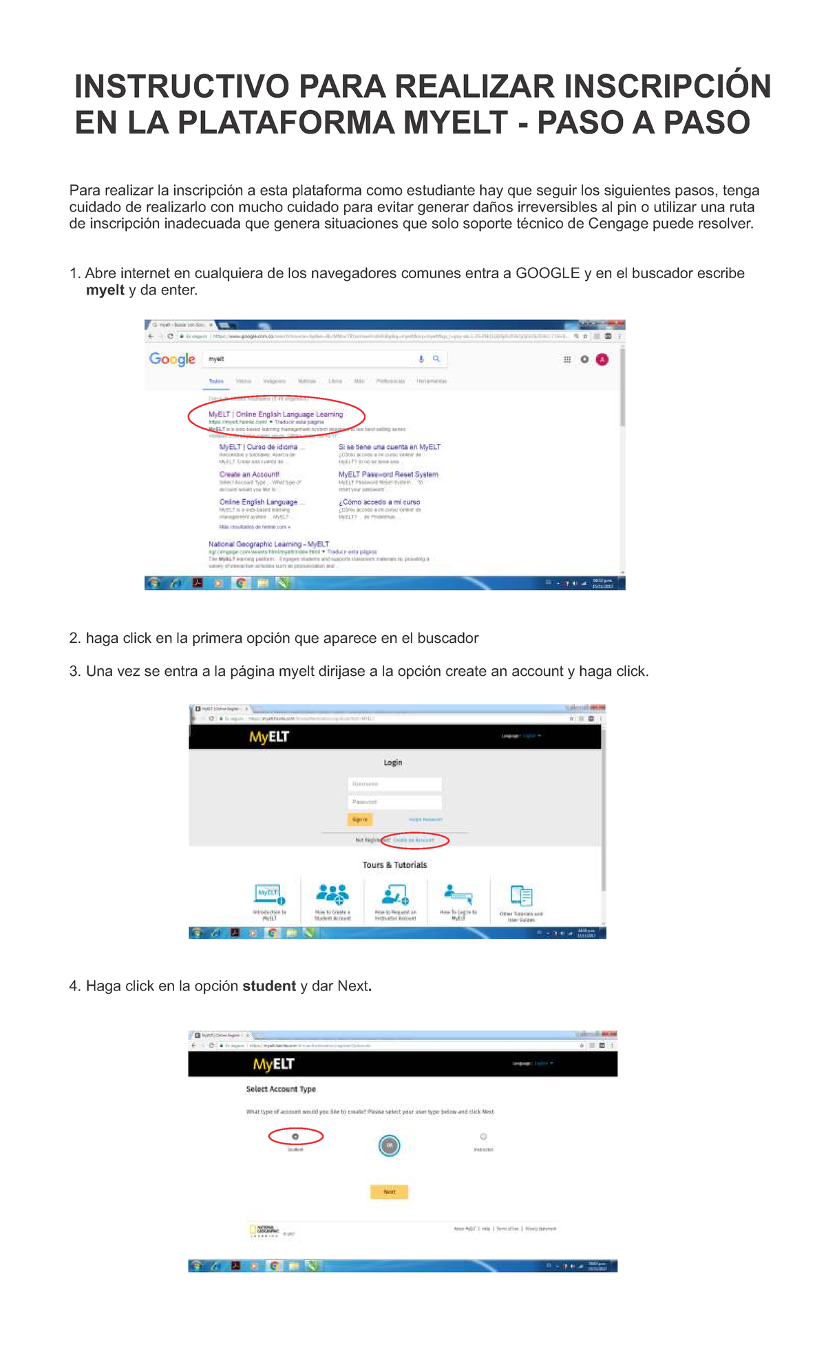 Tutorial estudiantes myelt - INSTRUCTIVO PARA REALIZAR INSCRIPCIÓN EN ...