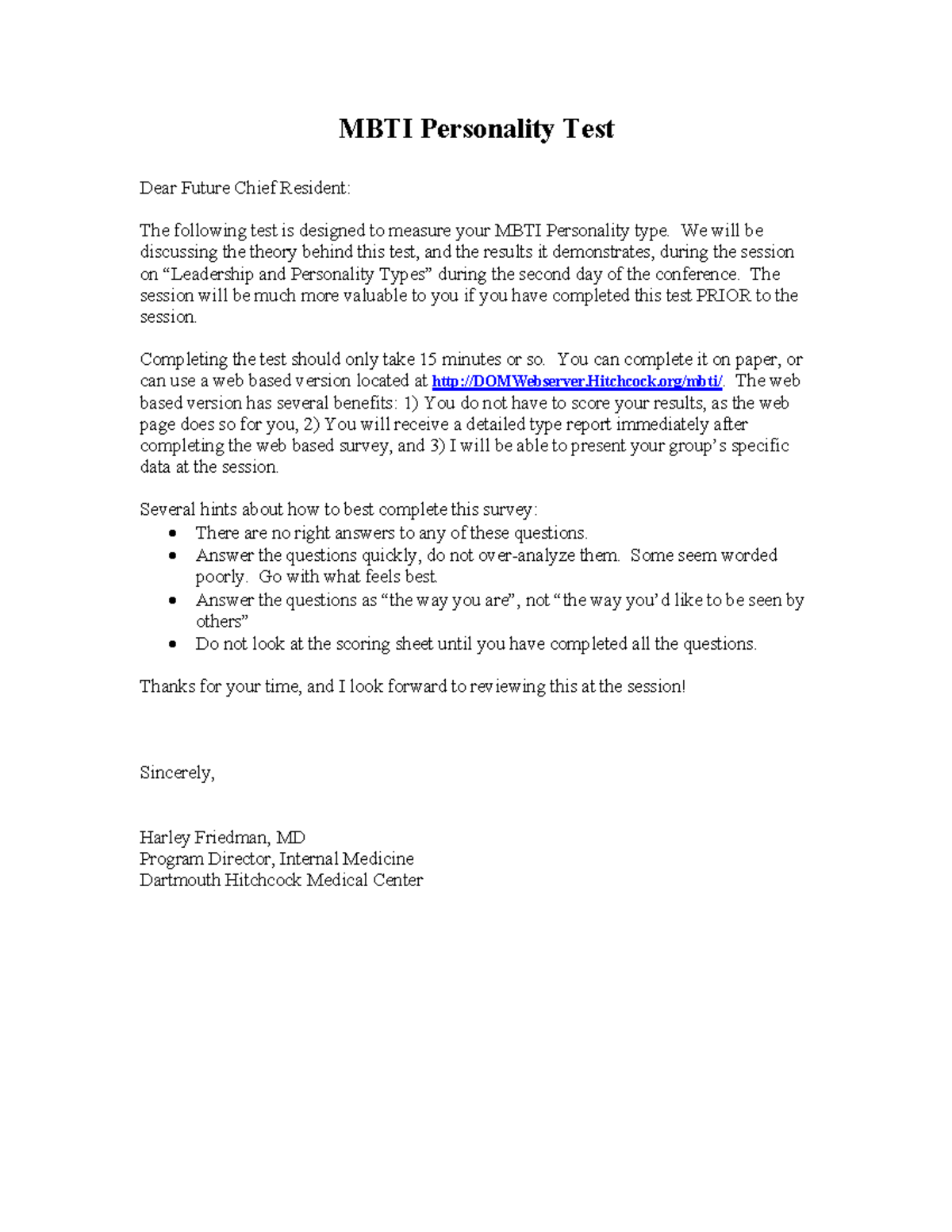 MBTI-personality-test - MBTI Personality Test Dear Future Chief ...