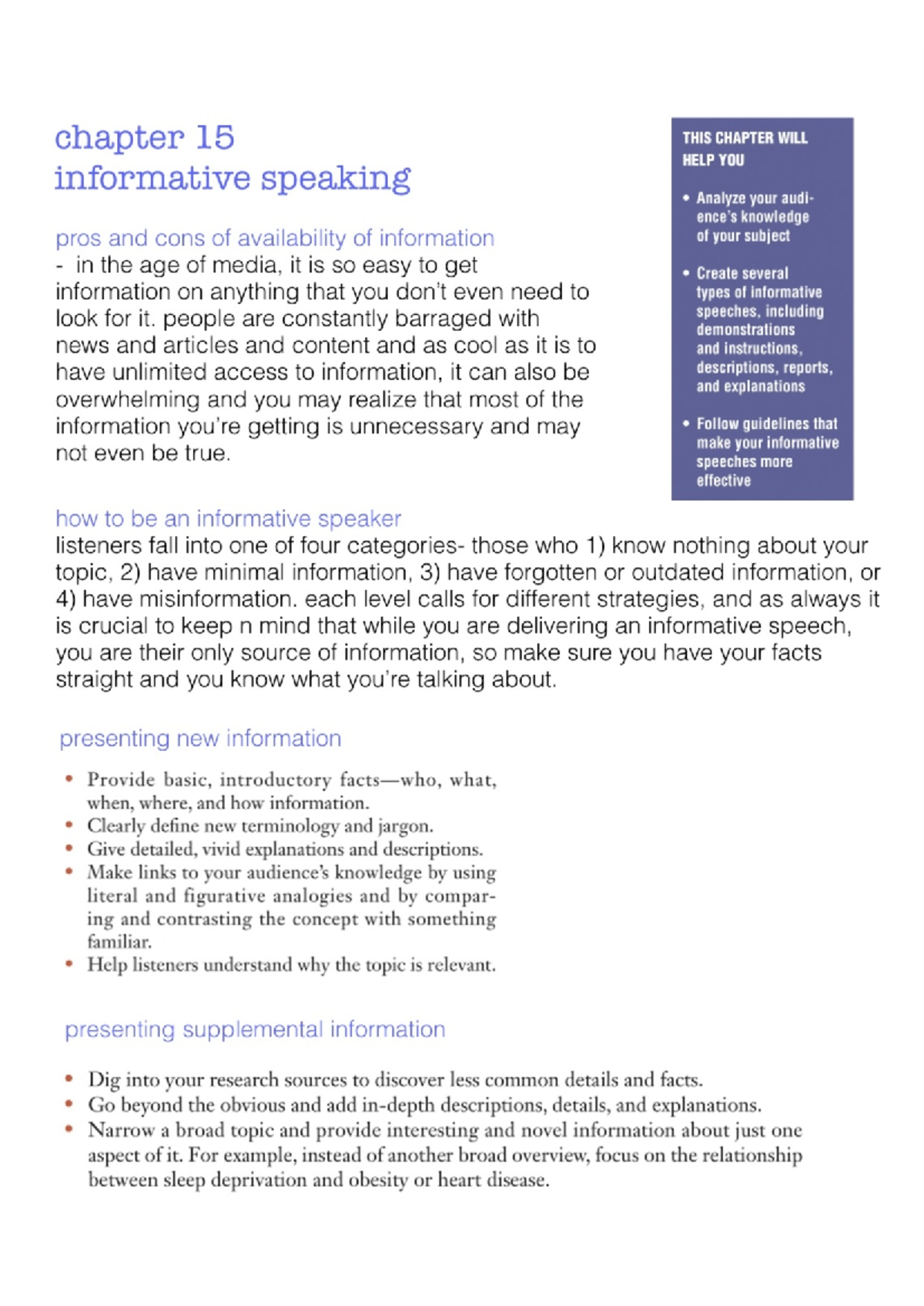 Public Speaking: Concepts and Skills for a Diverse Society Chapter 15 ...