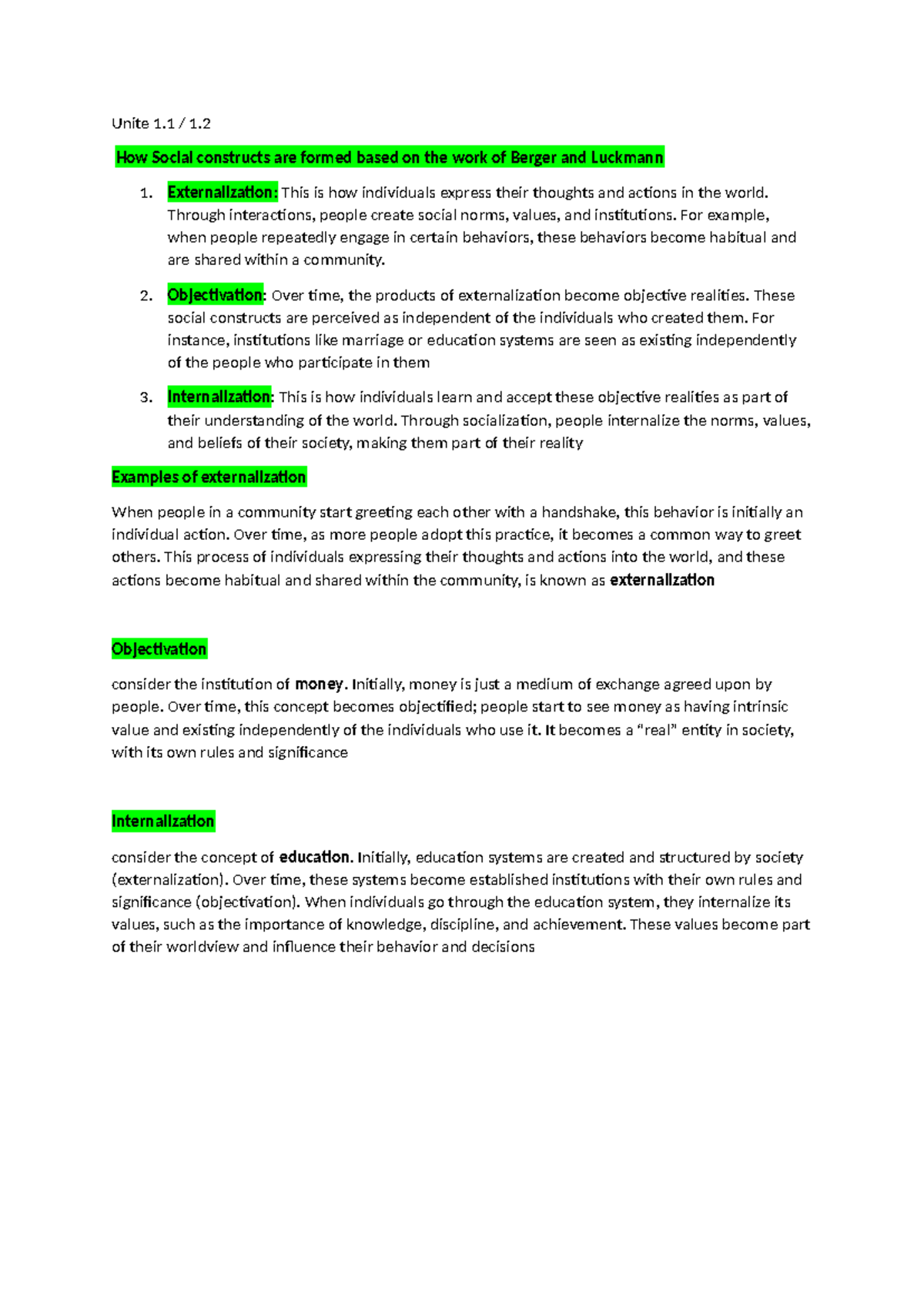 Wvcs 223 - summuries - Unite 1 / 1. How Social constructs are formed ...