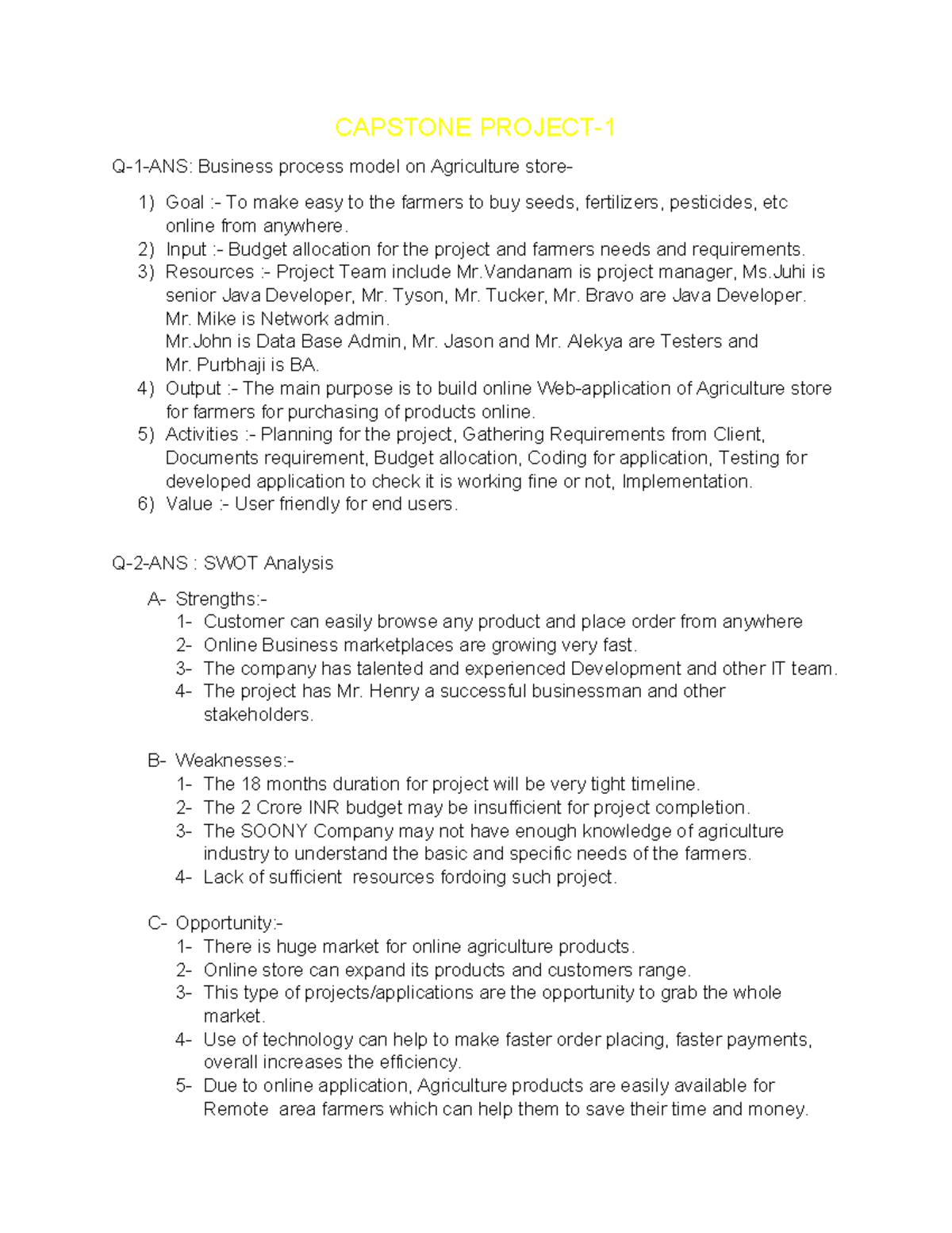 Capstone Project - CAPSTONE PROJECT- Q-1-ANS: Business process model on ...