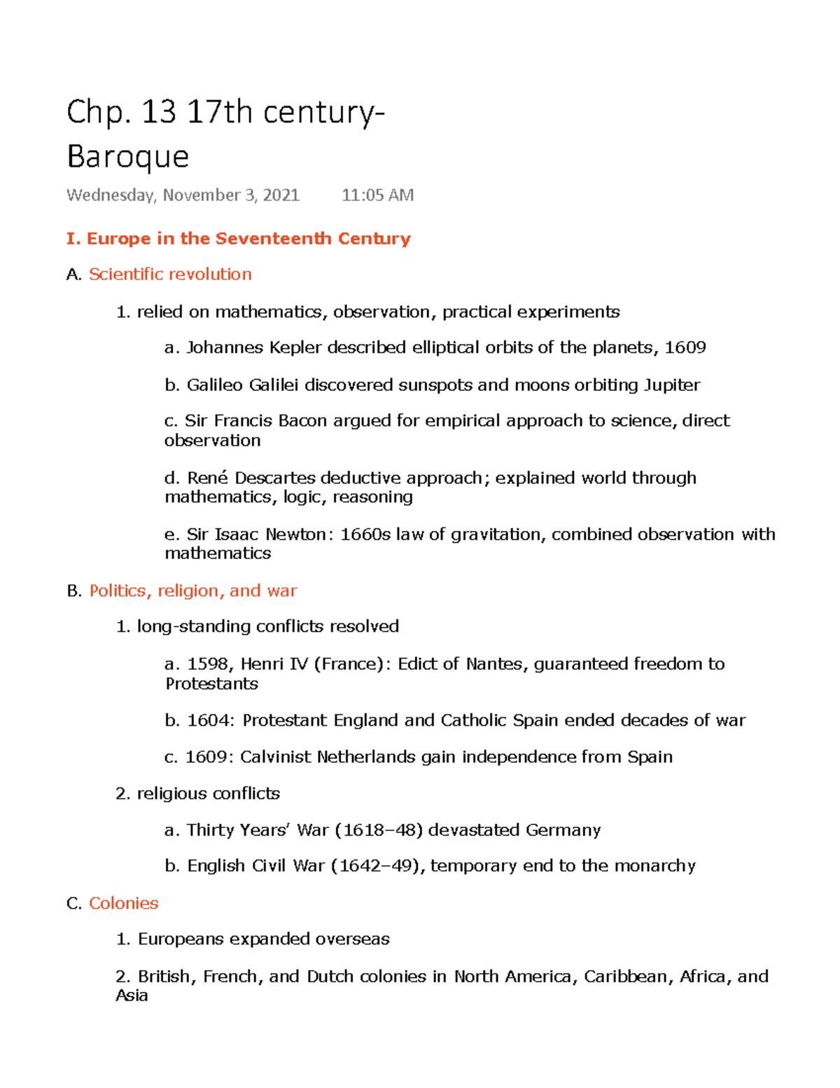 Chp. 13 17th century- Baroque - I. Europe in the Seventeenth Century A ...