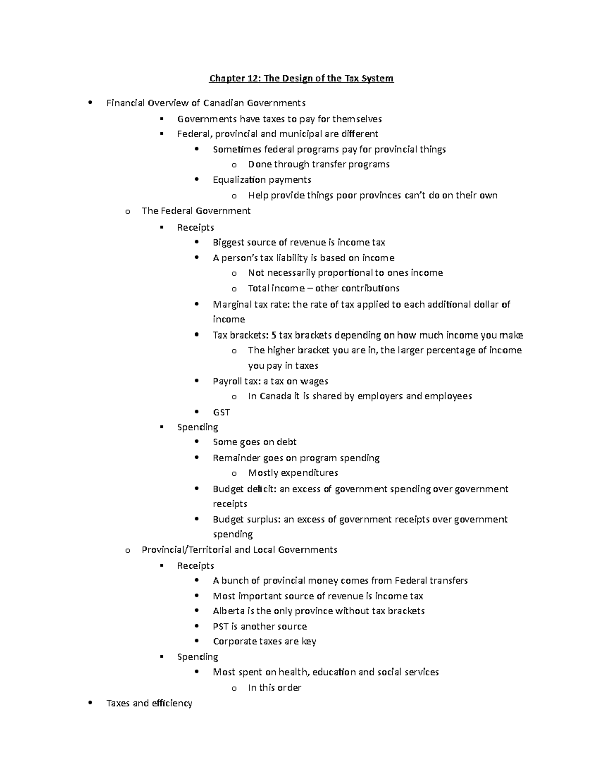 Chapter 12 The Design of the Tax System - Chapter 12: The Design of the ...