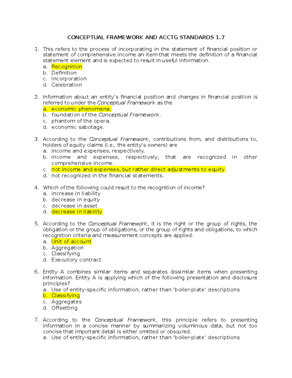 Conceptual Framework AND Acctg Standards 1.7 - CONCEPTUAL FRAMEWORK AND ...