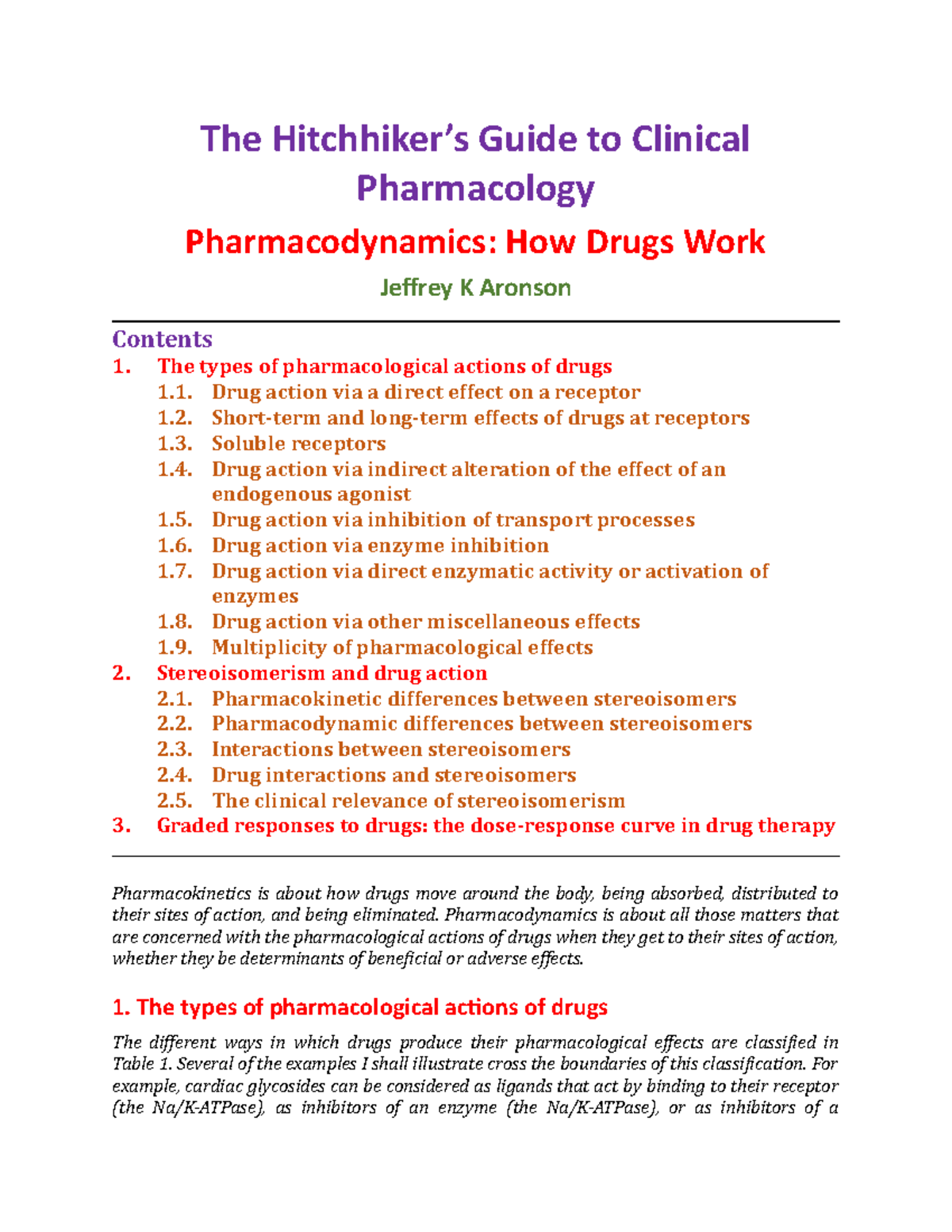 Pharmacodynamics How drugs work 1 - The Hitchhiker’s Guide to Clinical ...