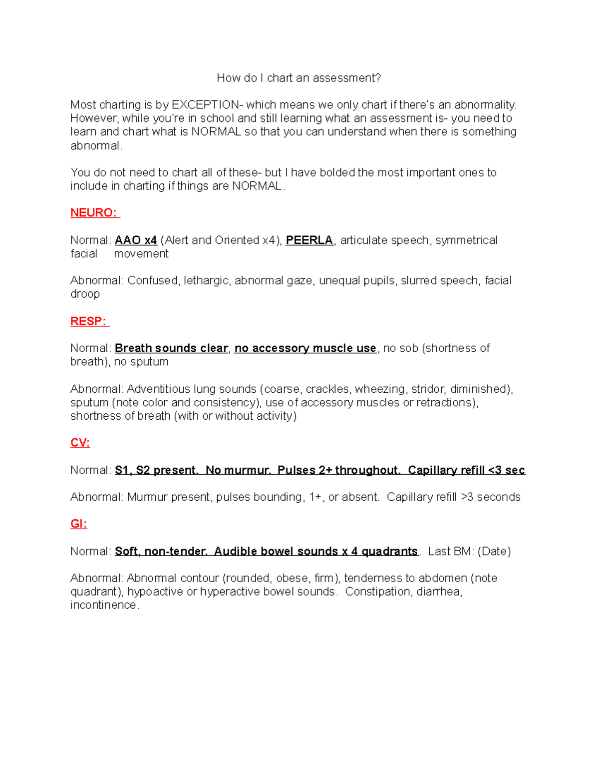 How Do I Chart An Assessment 1 How Do I Chart An Assessment Most