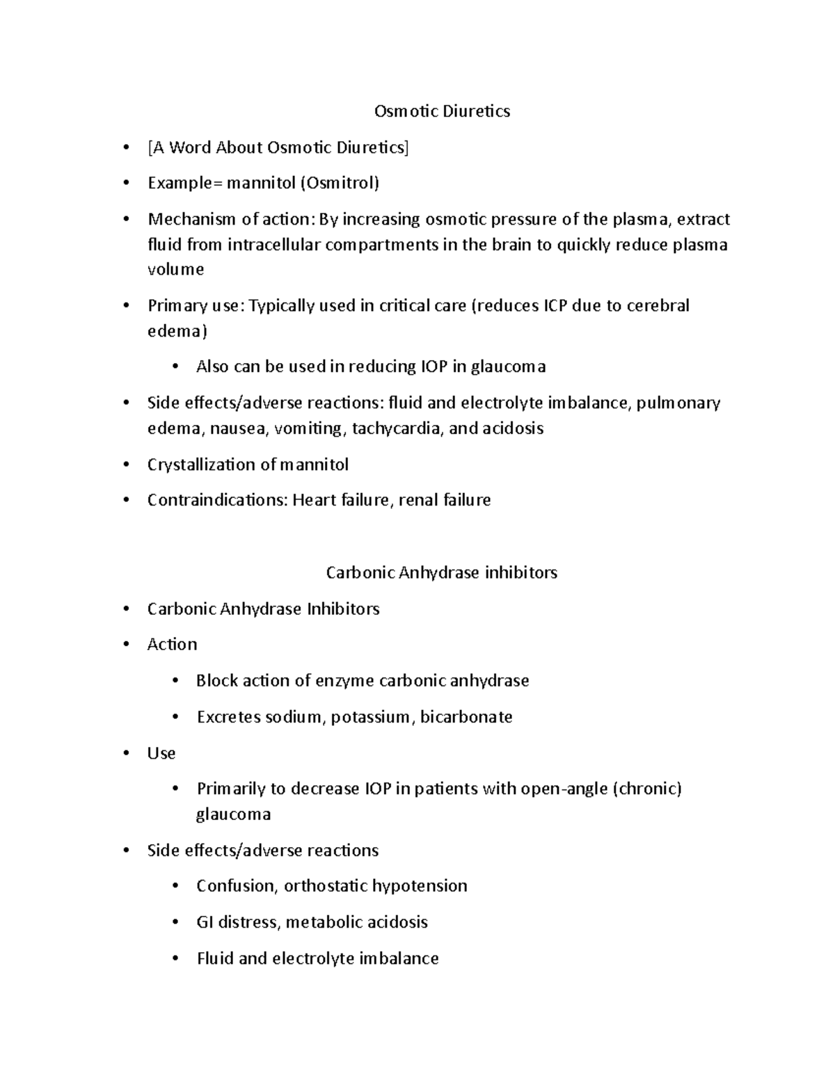 Pharmacology notes 18 - Osmotic Diuretics • [A Word About Osmotic ...