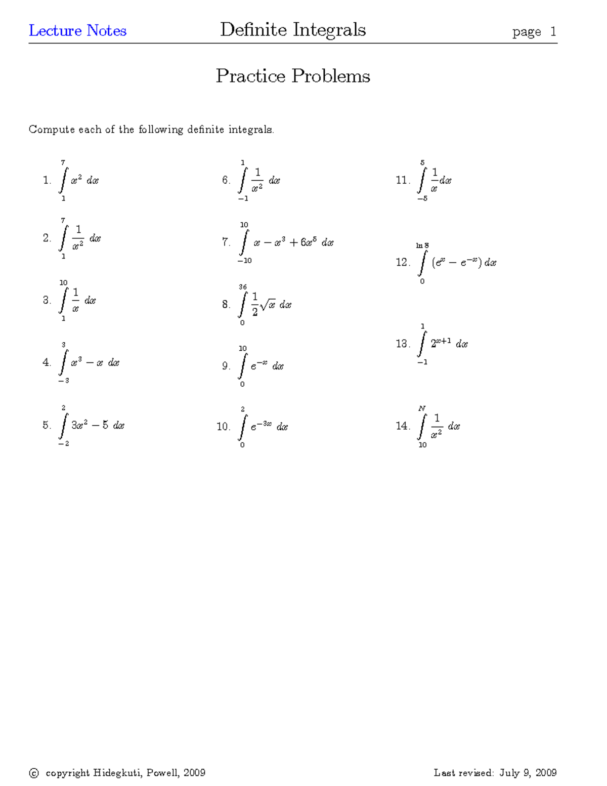 Definiteb Simpler - maths - Lecture Notes DeÖnite Integrals page 1 ...