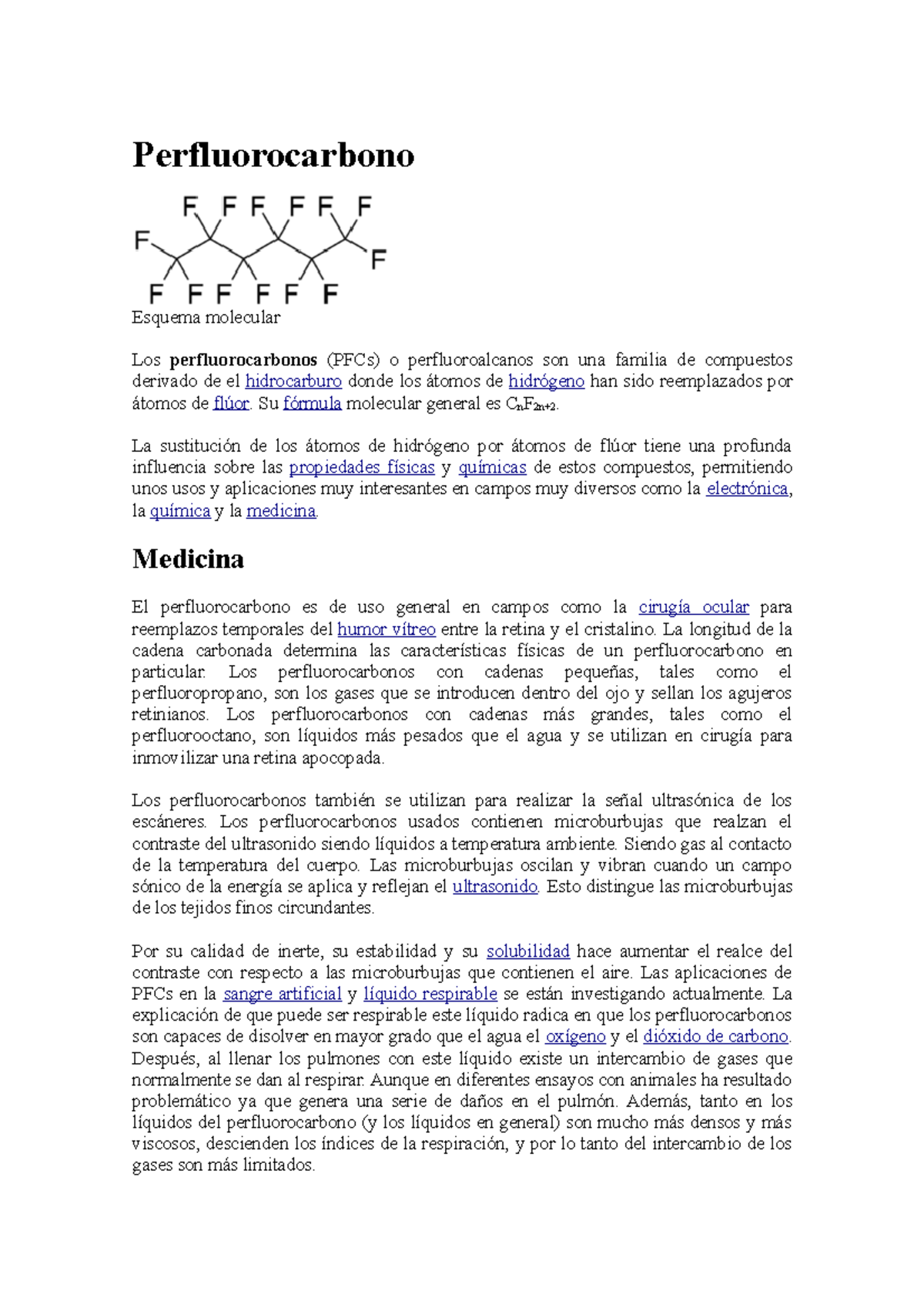 Perfluorocarbono - en este documento se da un resumen del tema ...