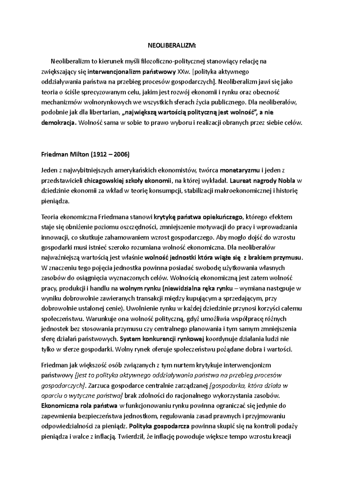 Neoliberalizm - wszystko - NEOLIBERALIZM: Neoliberalizm to kierunek ...