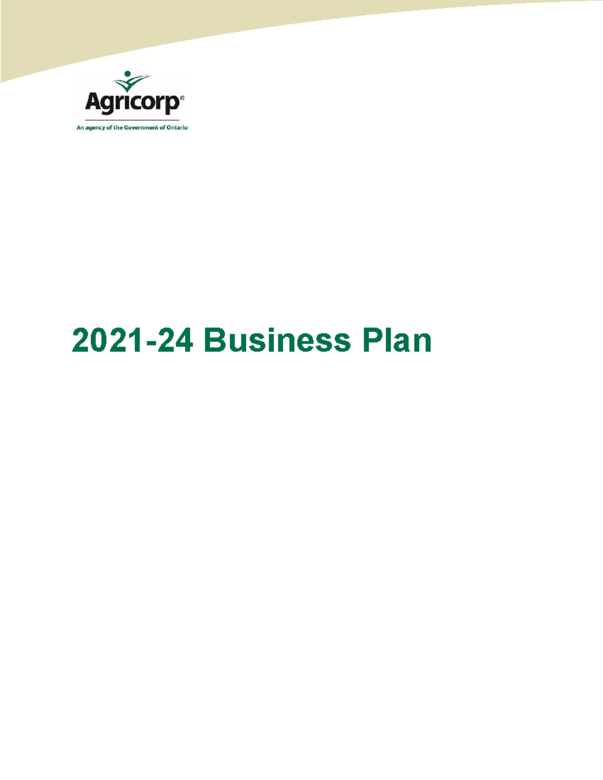 Agricorp Business Plan 2021 24 en - 2021-24 Business Plan Table of ...