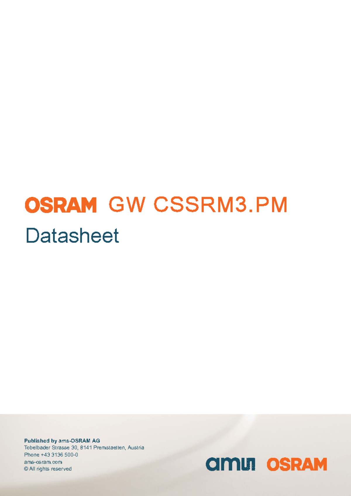 GW Cssrm 3 - GW CSSRM3 DATASHEETDATASHEET osram-os GW CSSRM3 Datasheet Published by ams-OSRAM AG ...