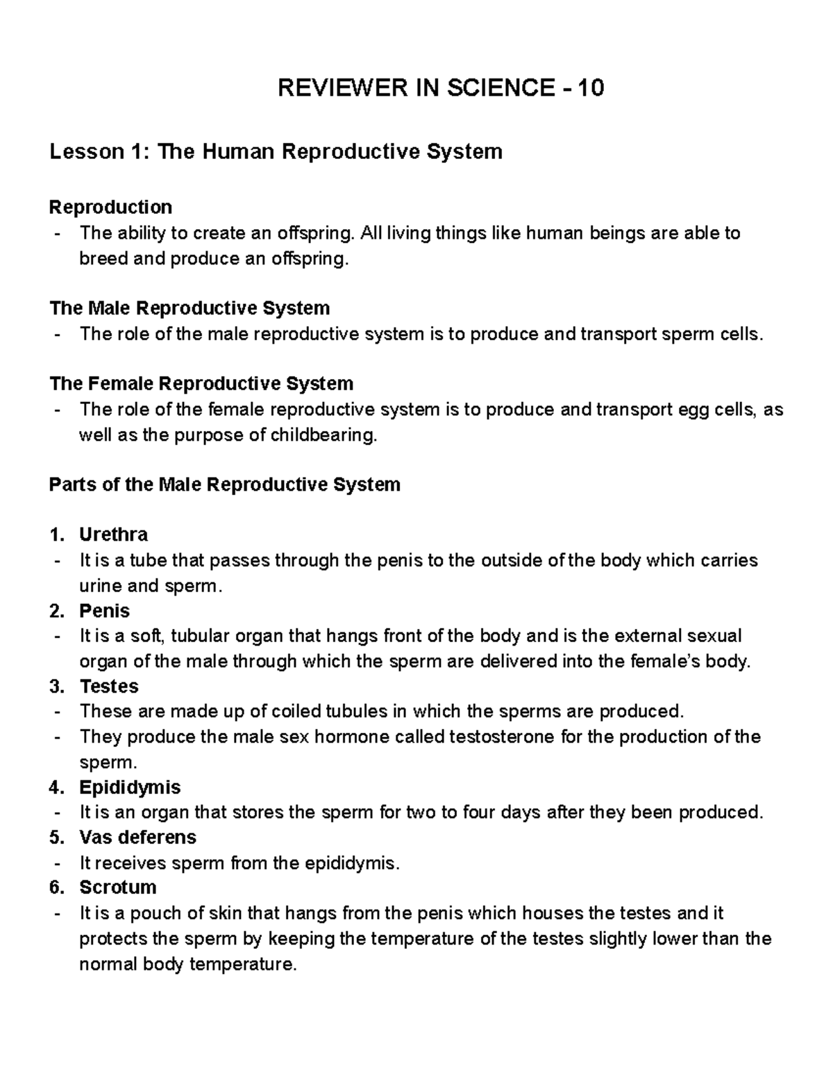 Reviewer IN Science 10 - xhduxhxhxhc - REVIEWER IN SCIENCE - 10 Lesson ...
