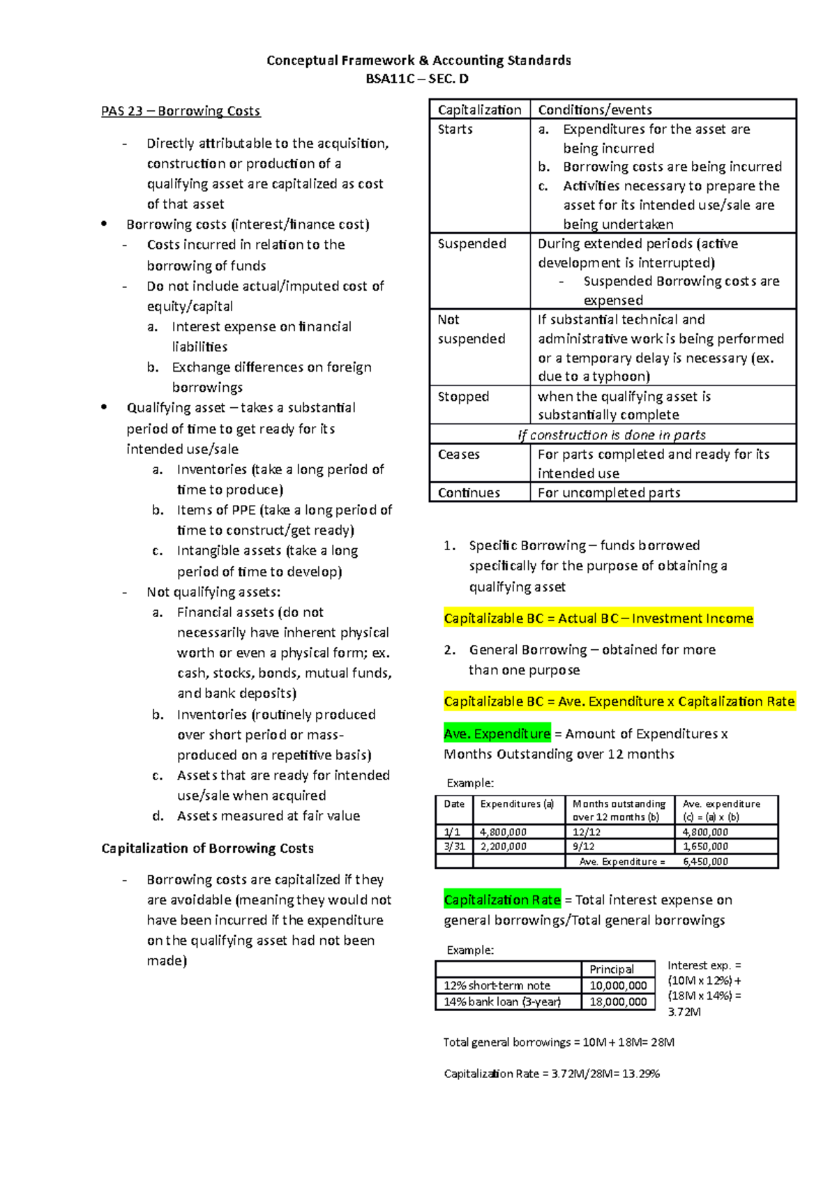 PAS 23 - Borrowing Costs and PAS 24 - Related Party Disclosures ...