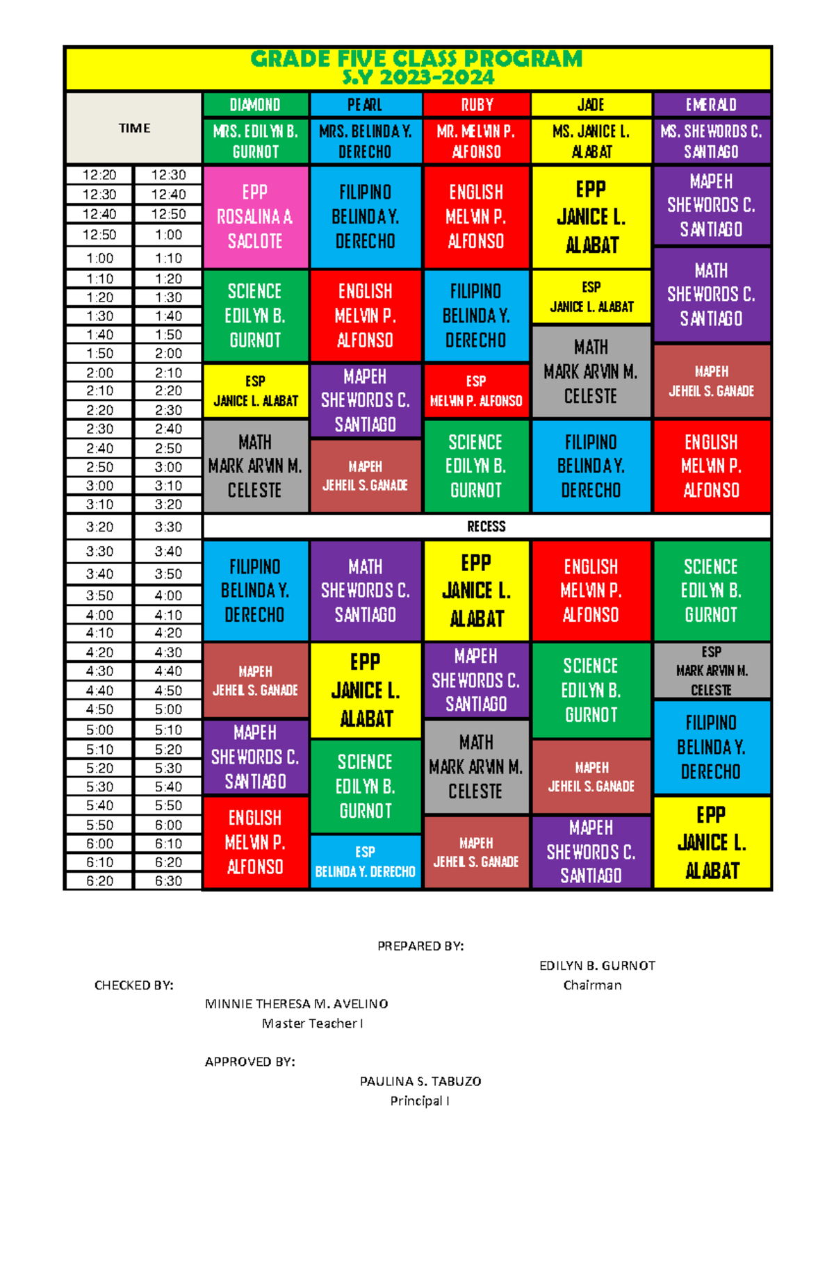 Class- Program-GR - practice material - DIAMOND PEARL RUBY JADE EMERALD ...