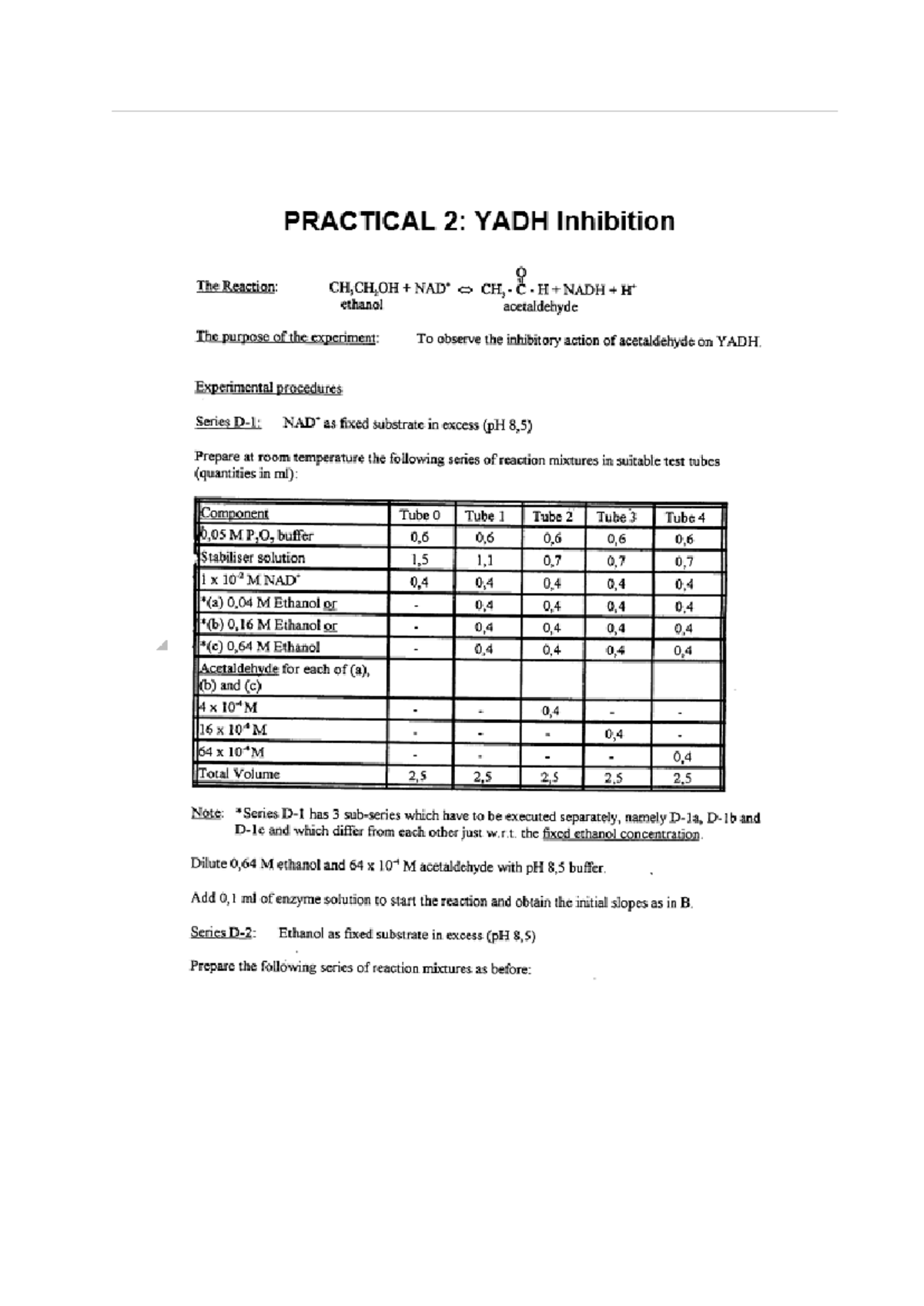 Prac 2 - ENZYMEOLOGY - BCV301 - Studocu